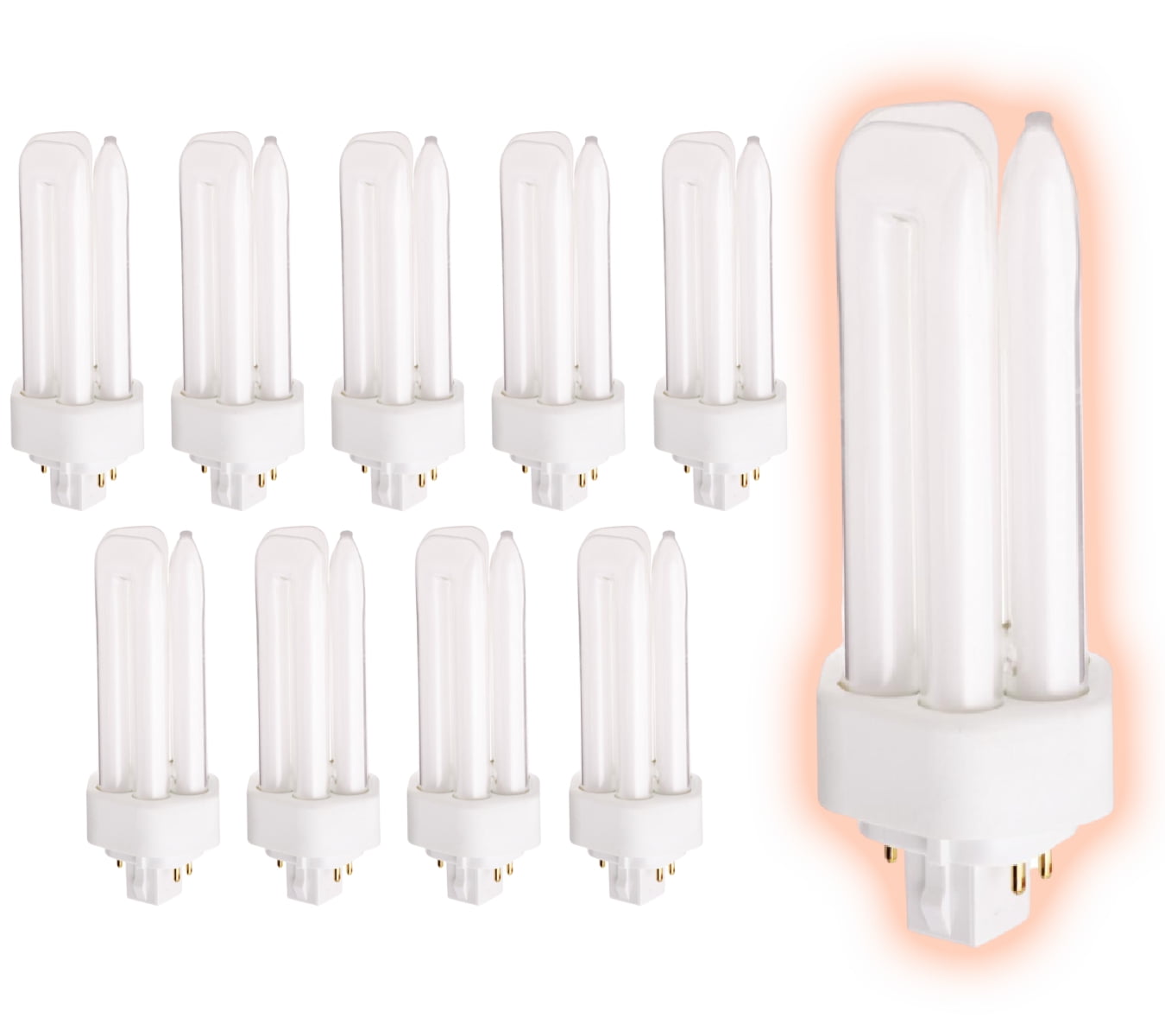 26 Watt CFL Light Bulbs | 4 Pin GX24Q-3 Base 4100K Cool White | 26W High Output 1800 Lumens ...