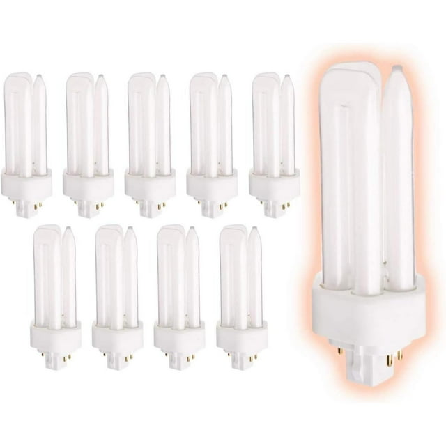 26 Watt CFL Light Bulbs | 4 Pin GX24Q-3 Base 4100K Cool White | 26W High Output 1800 Lumens ...