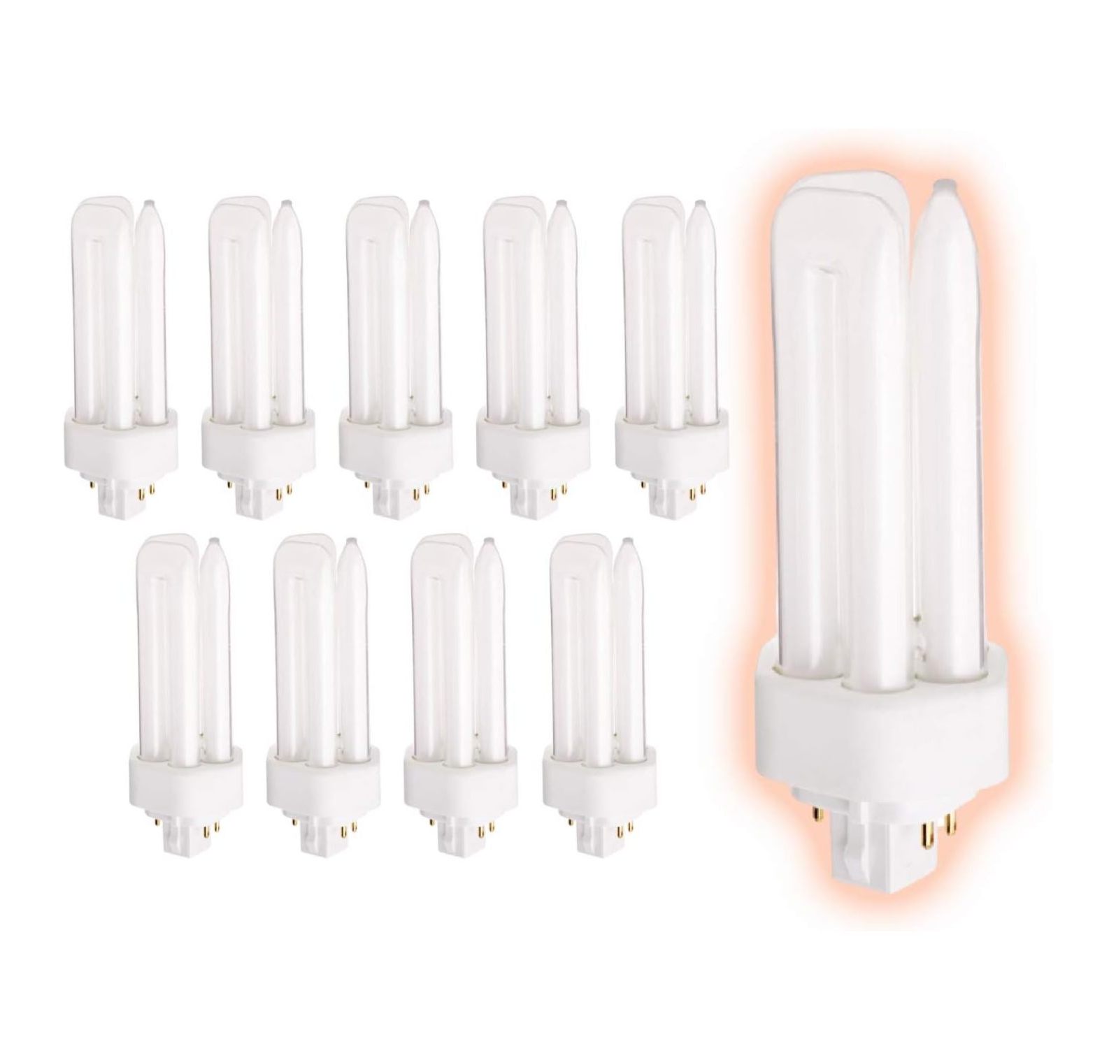 26 Watt CFL Light Bulbs | 4 Pin GX24Q-3 Base 5000K Daylight | 26W High ...