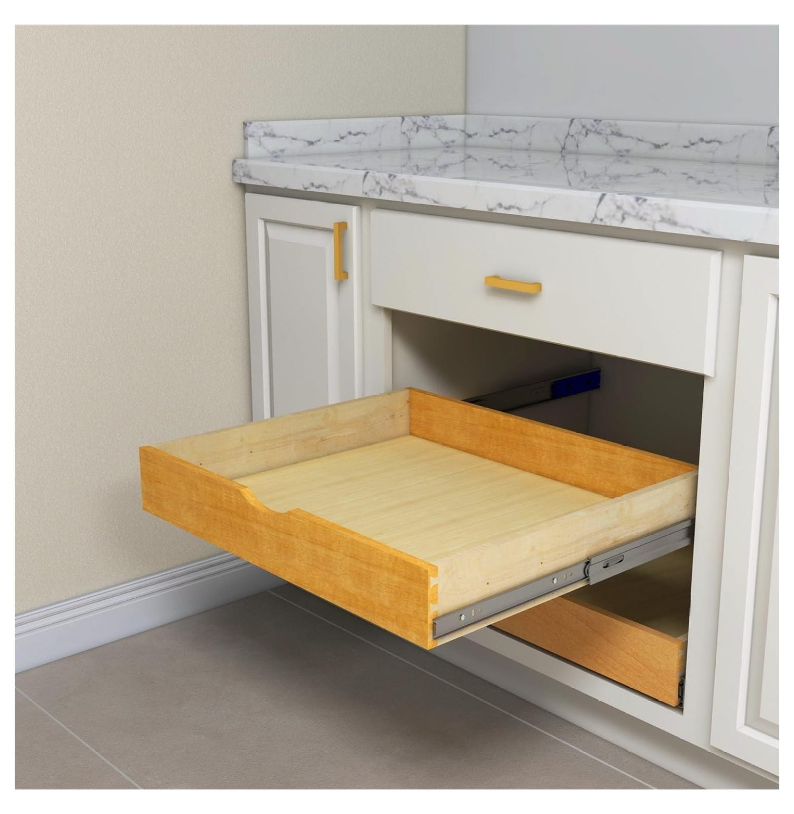 26'' Width Wood Pull Out Drawer for cabinets, Dovetail Joint Drawer ...