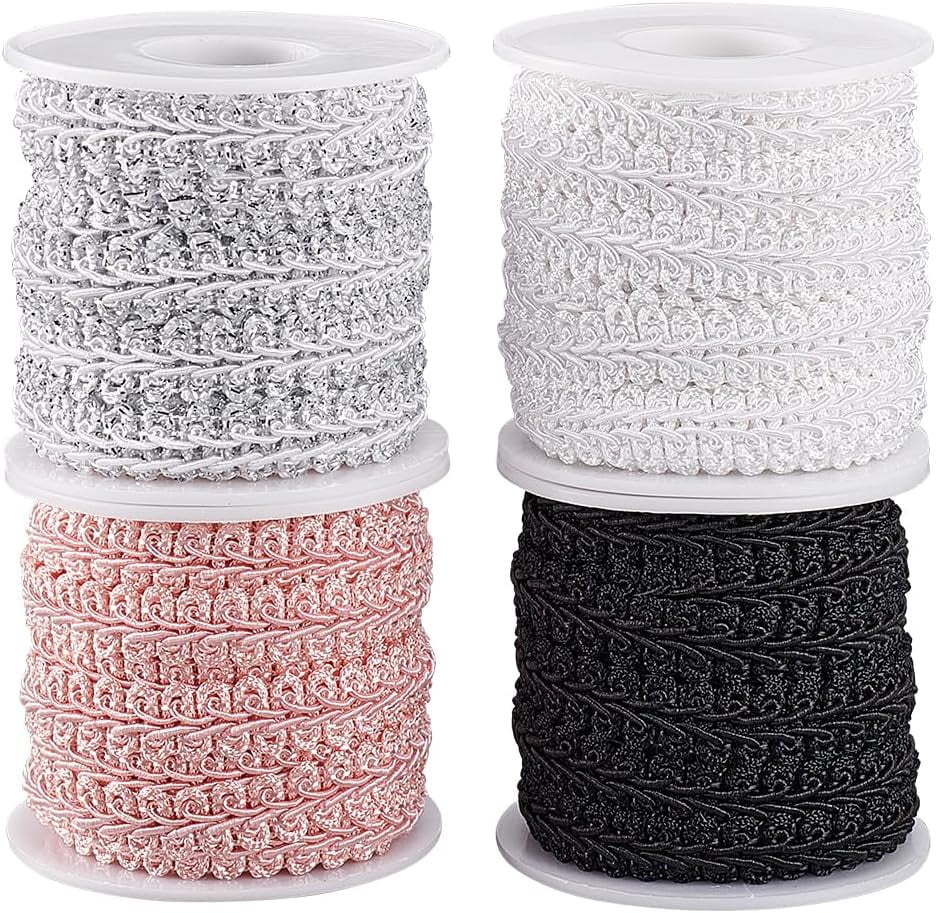 26 Yards 4 Colors Braid Tirm for Sewing 1/2 inch Polyester Basic Fringe ...