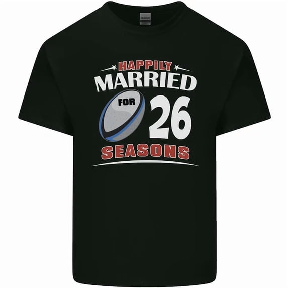 26 Year Wedding Anniversary 26Th Rugby Mens Womens S-5XL T-Shirt ...
