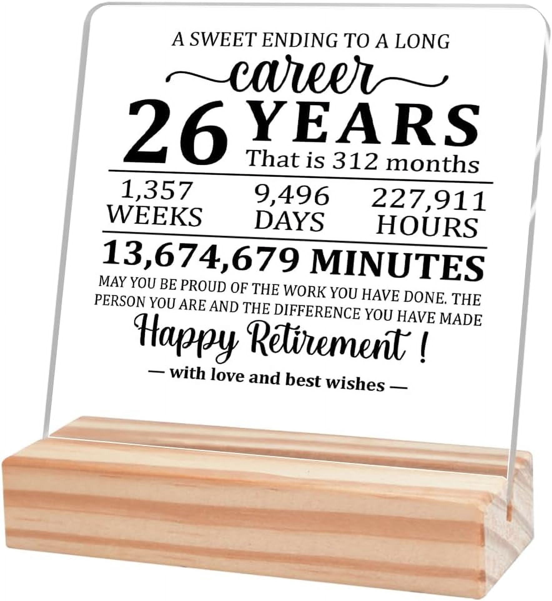 26 Years Retirement Sign,Retirement Gifts for Women Men,Retirement ...