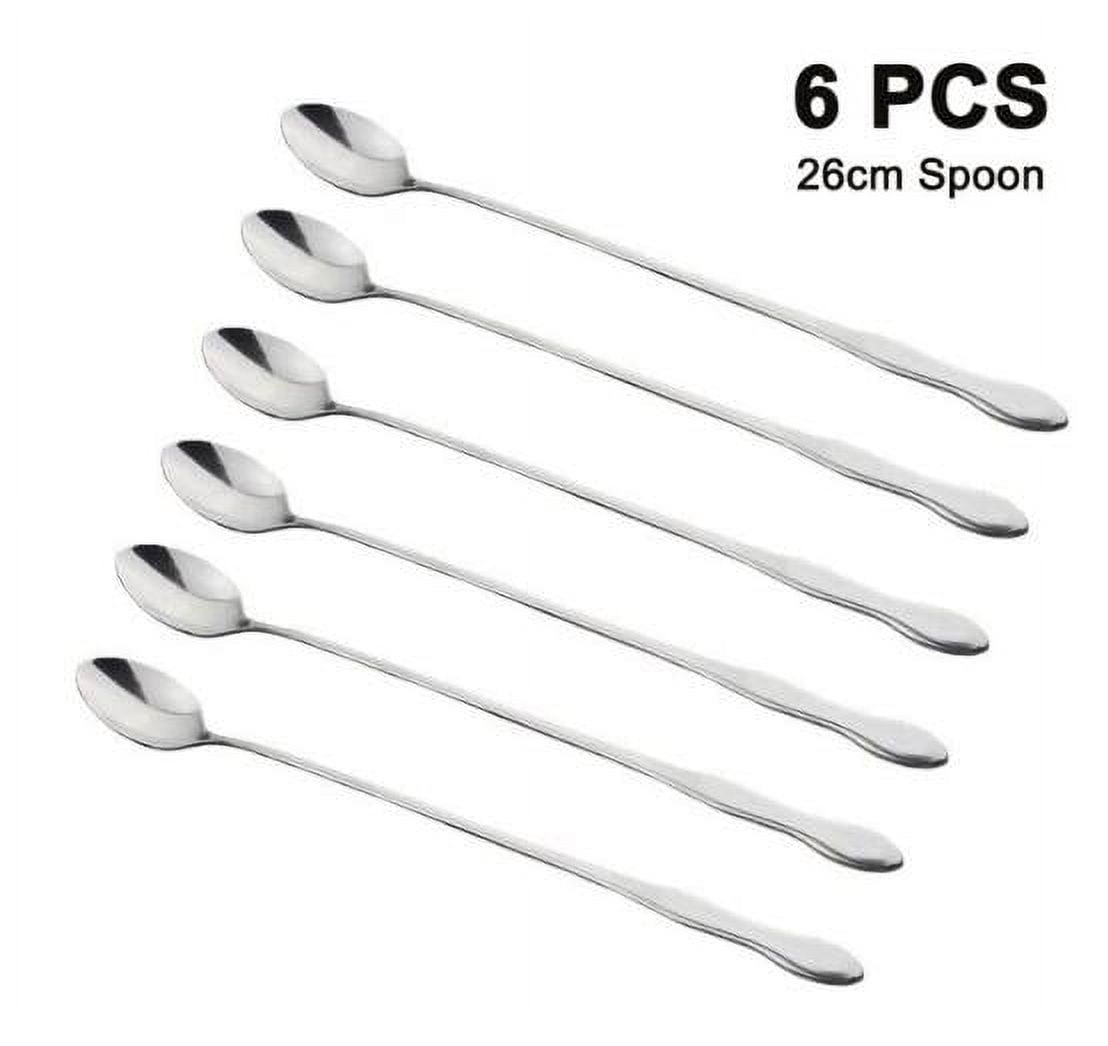 26 cm/10.2 in Long-Handle Iced Tea Spoons 6-Pack, Stainless Steel ...