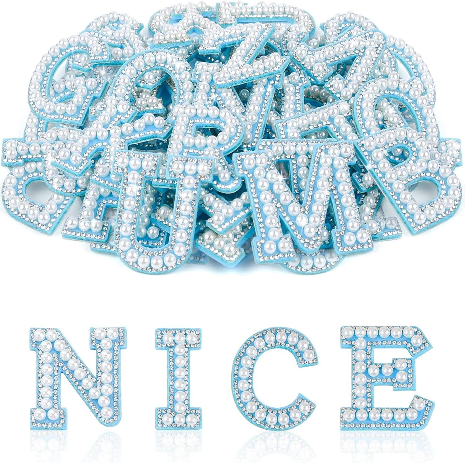 26 count Self Letter Patches Rhinestone Letter Stickers, Glitter ...