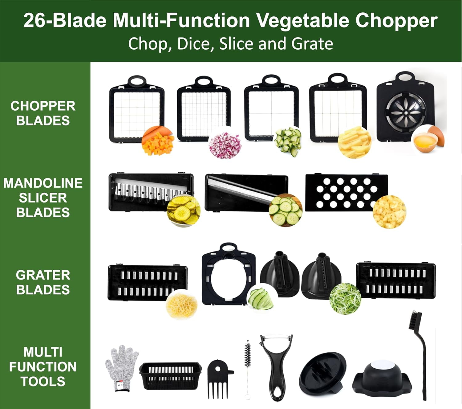26-in-1 Multi Functional Vegetable Chopper with Container - Chopper ...