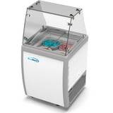 26 in. 4 Tub Ice Cream Dipping Cabinet Freezer with Sneeze Guard - 6 cu ...