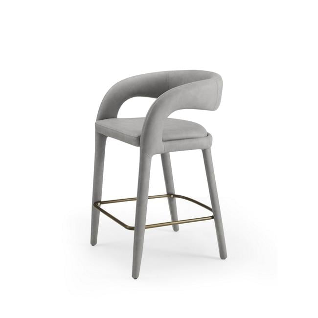 26 in. Cid Taya Counter Stool Chair with Tapered Legs, Gray - Walmart.com