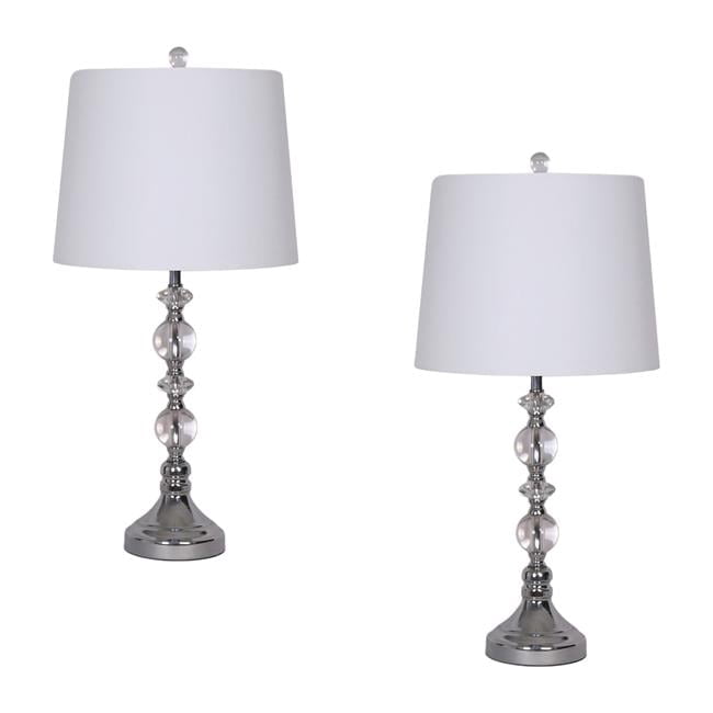 26 in. Crystal Table Lamp, Silver - Set of 2 - Walmart.com