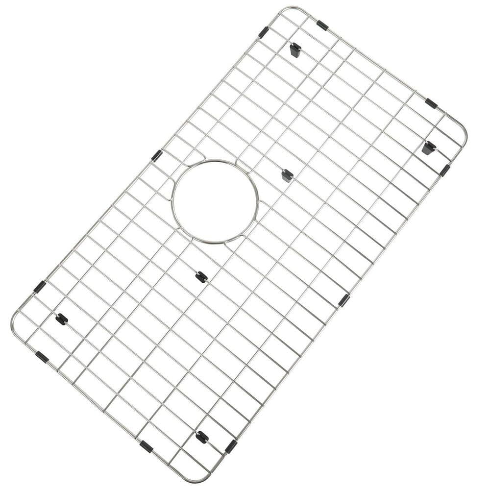 26 in. L x 14 in. W Stainless Steel Kitchen Sink Bottom Grid with Rear ...