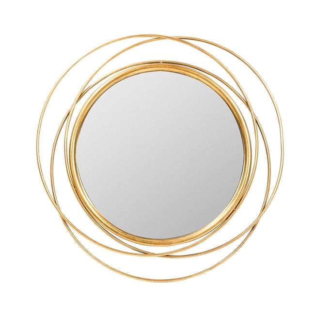 26 in. Mia Round Wall Mirror, Gold - Walmart.com