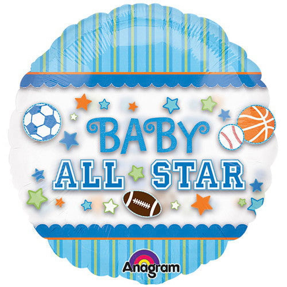 26 inch Baby All Star Clear Seethru Foil Mylar Balloon - Party Supplies ...