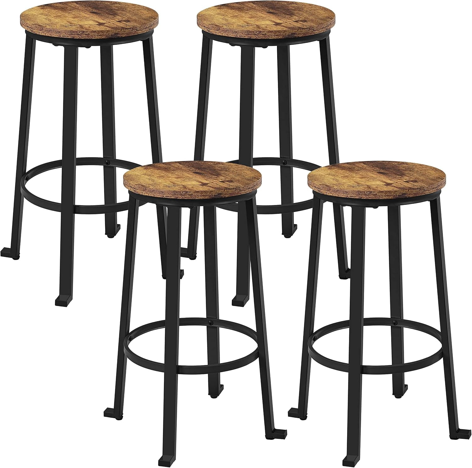 26 inch Bar Stools Set of 4 Counter Height Stools Industrial Tall Bar ...