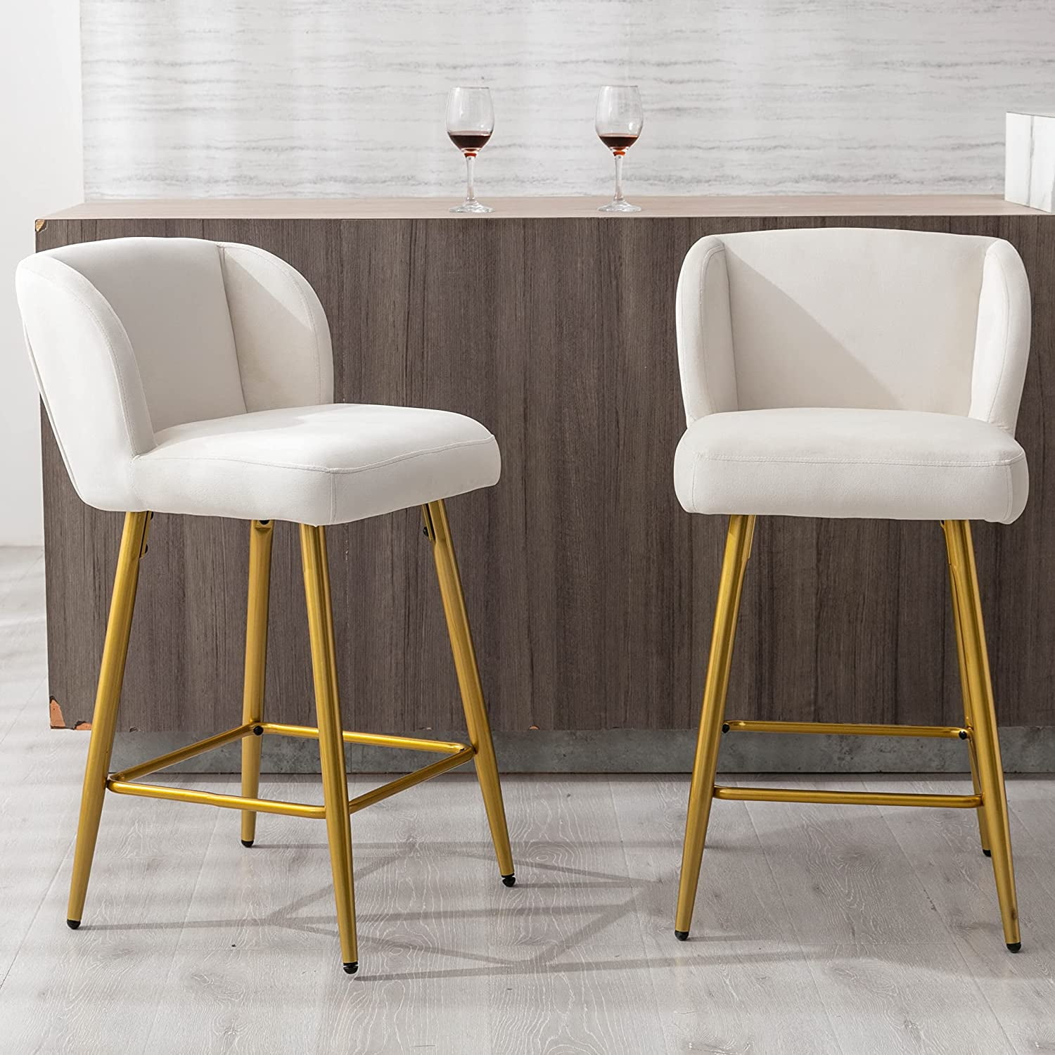 26 inch Counter Height Bar Stools with Back Set of 2 for Kitchen ...