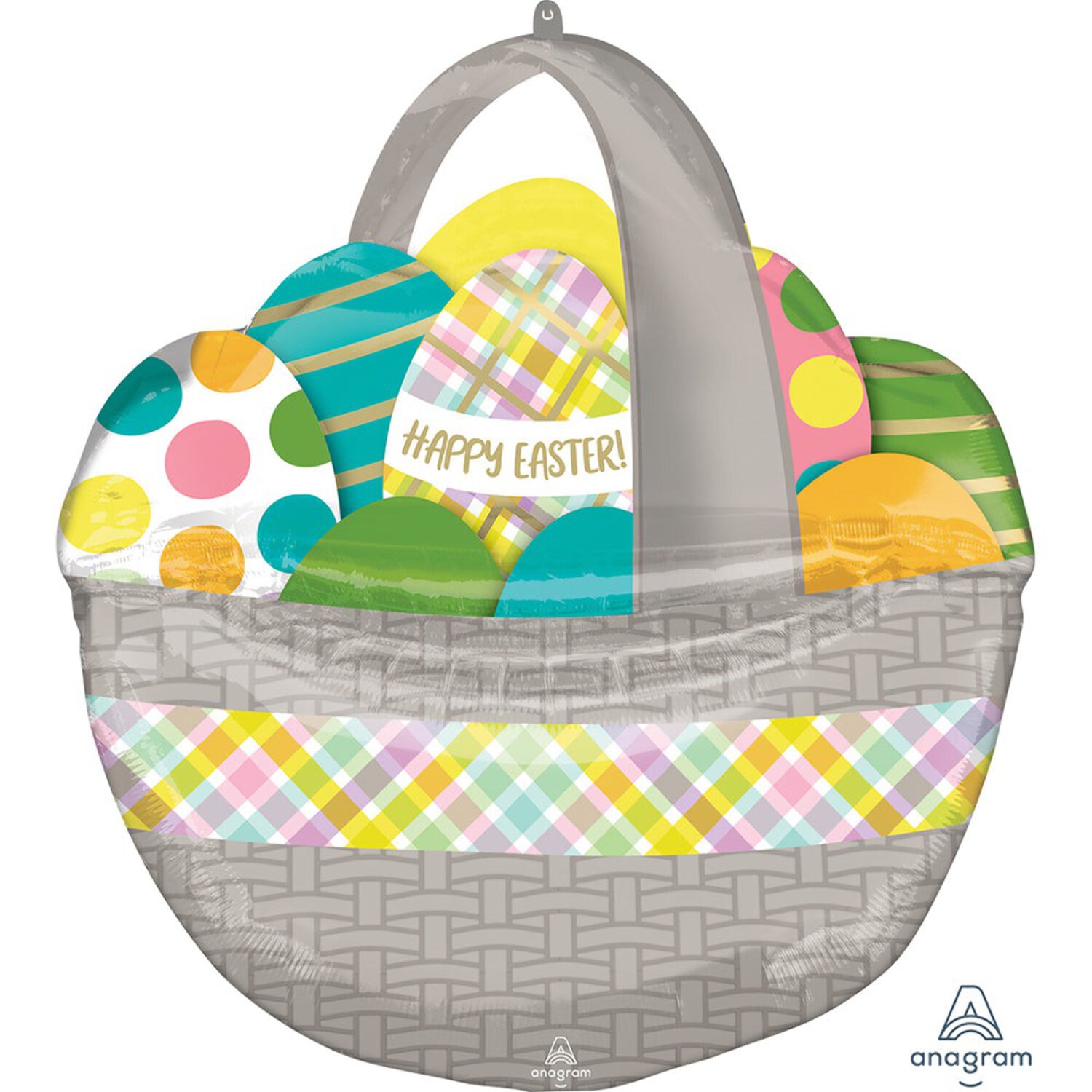 26 inch Easter Egg Basket Anagram Foil Mylar Balloon - Party Supplies ...