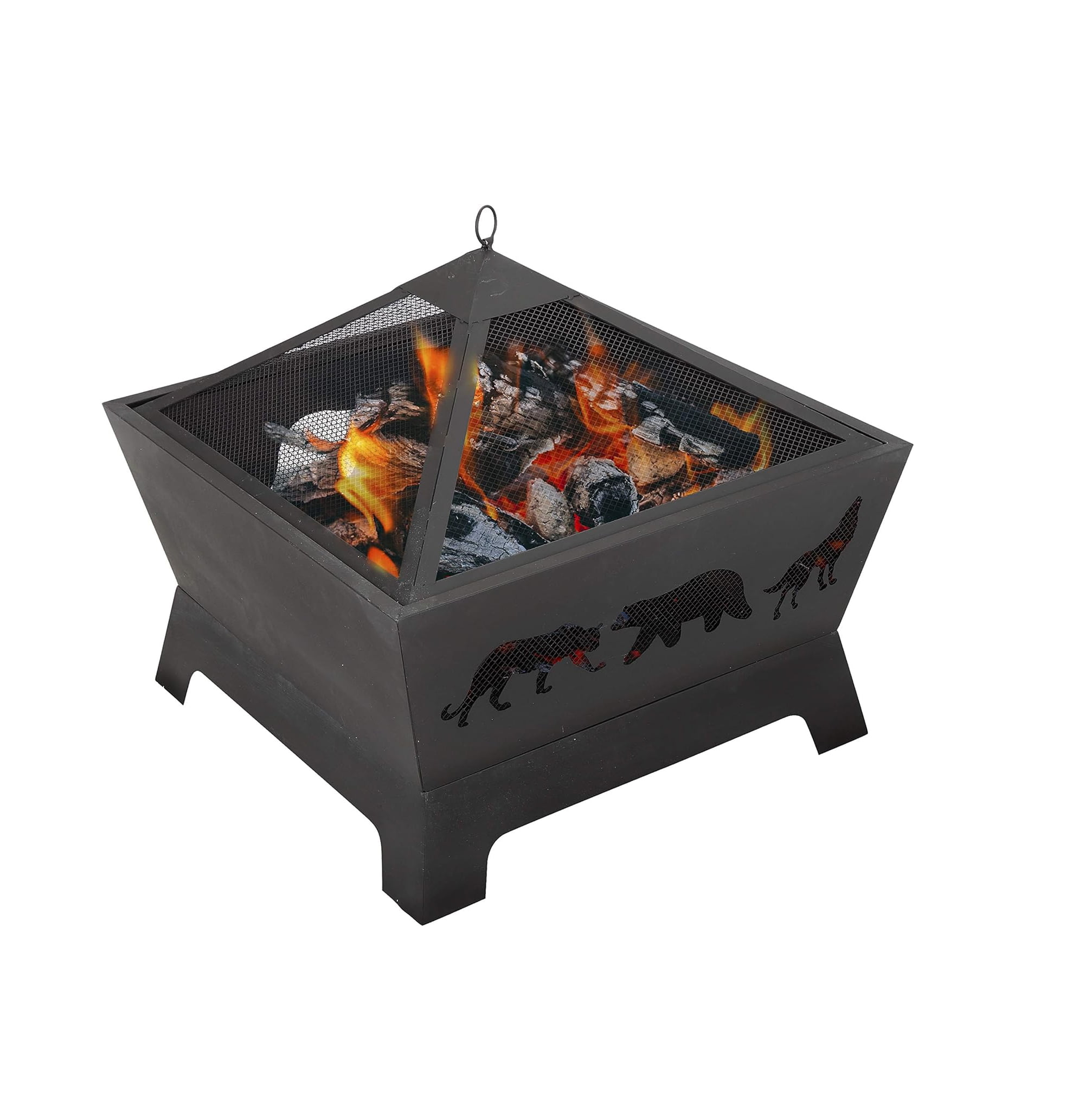26 inch Fire Pits, Heavy Duty Steel Patio Fire pit Bow with Poker and ...