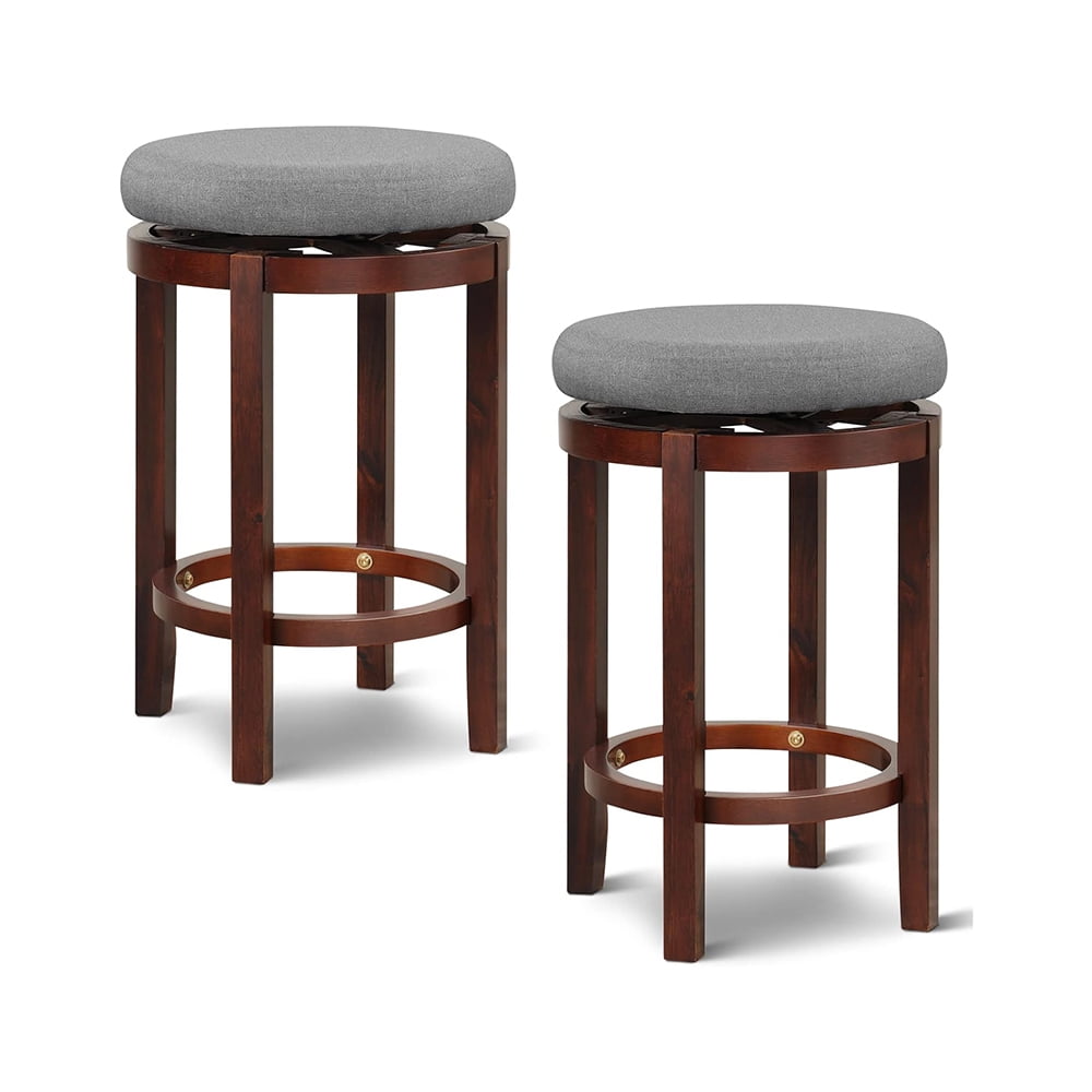 26-inch Height Backless Round Stools, Swivel Counter Height Stools Set ...
