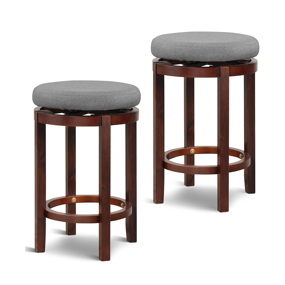 26-inch Height Backless Round Stools, Swivel Counter Height Stools Set ...