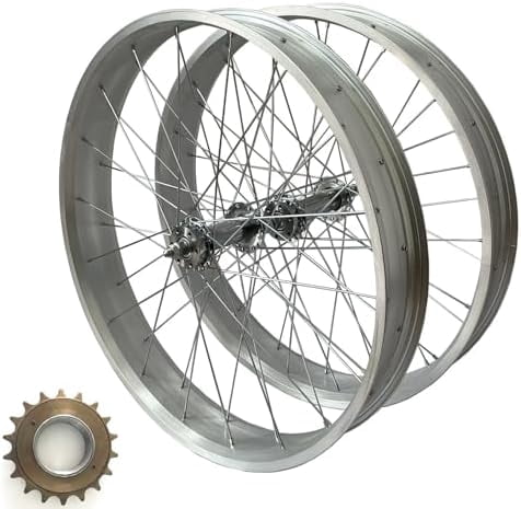 26 inch x 4 Fat Tire Bicycle Wheel Set 12Gx36H & 18T Single Speed ...