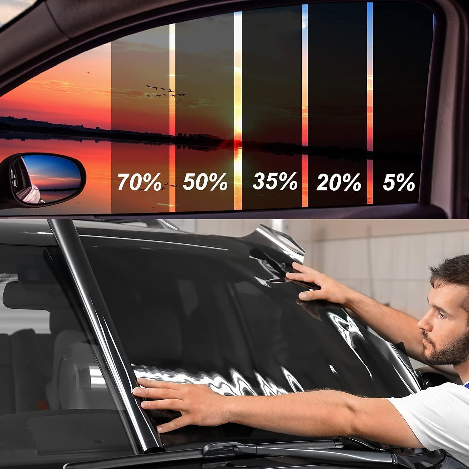 26-inches x 79-inches 5% VLT Tinted Window Film, Car Window Tint ...
