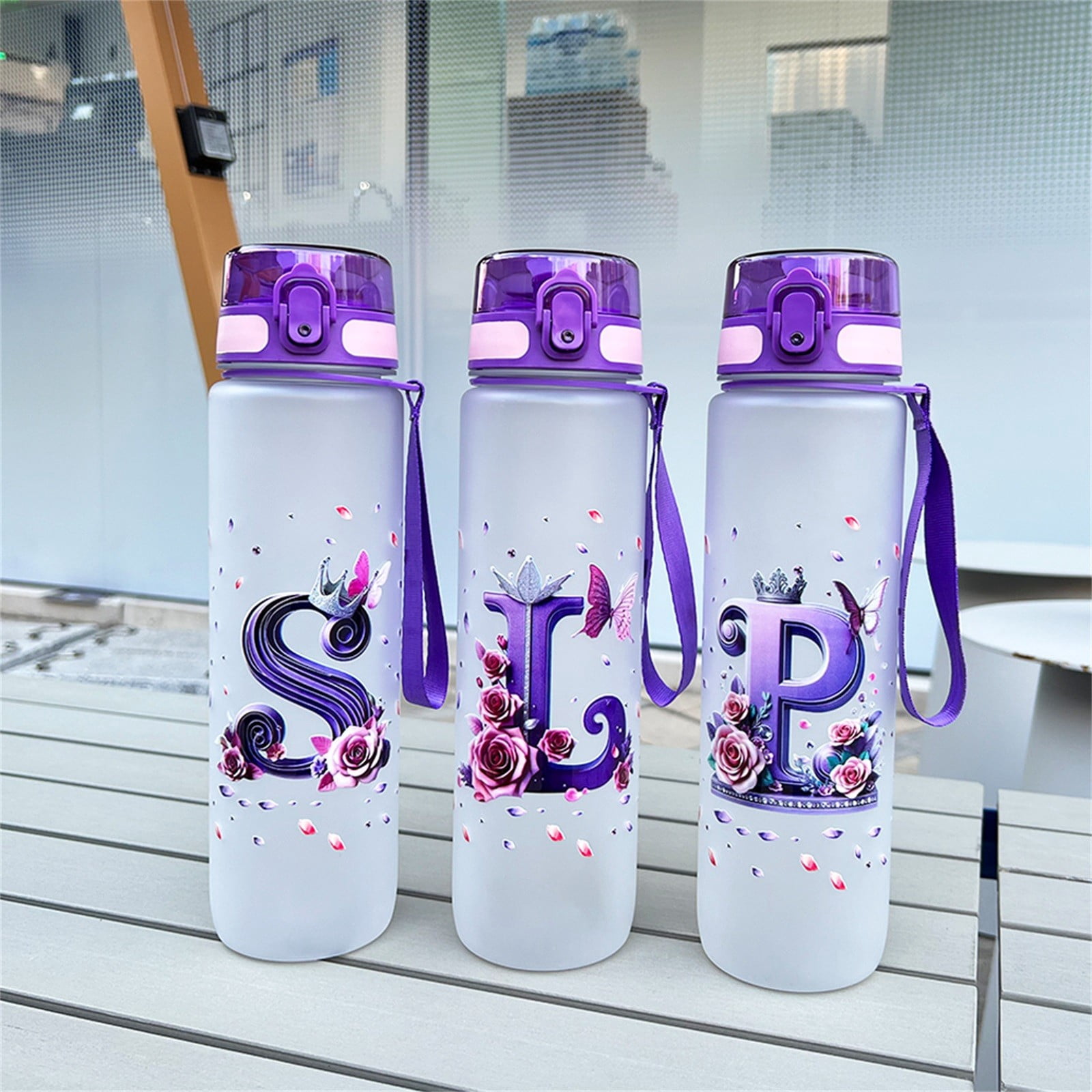 26 letters 1L pop cap straight drinking cup a-z B A Coffee daily ...