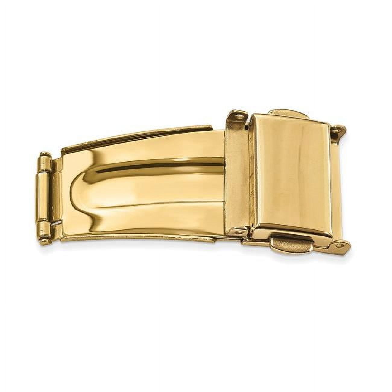 26 mm Gold-Tone Stainless Steel Double Press Tri-Fold Deployment Clasp ...