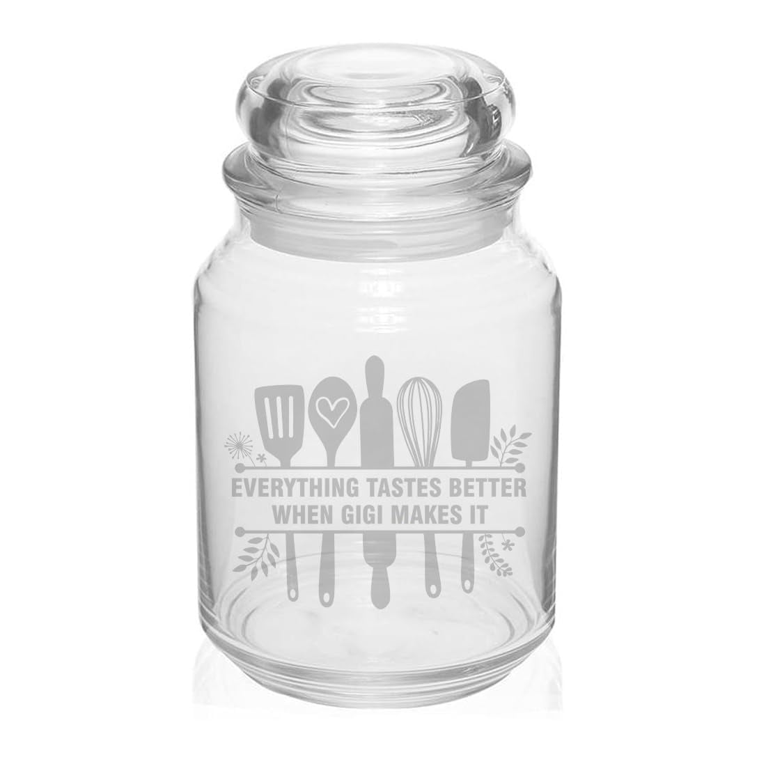 26 oz Glass Candy Jar Apothecary Storage Jar Gift Everything Tastes ...