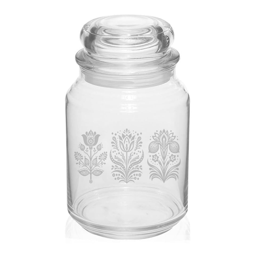 26 oz Glass Candy Jar Apothecary Storage Jar Gift Flowers Folk Art ...