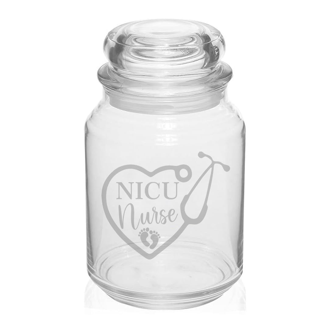 26 oz Glass Candy Jar Apothecary Storage Jar Gift Heart Stethoscope ...