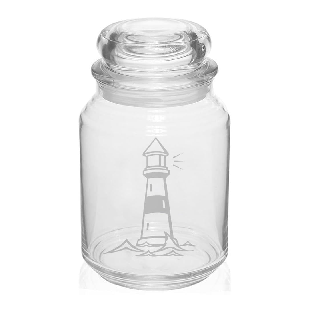 26 oz Glass Candy Jar Apothecary Storage Jar Gift Lighthouse - Walmart.com