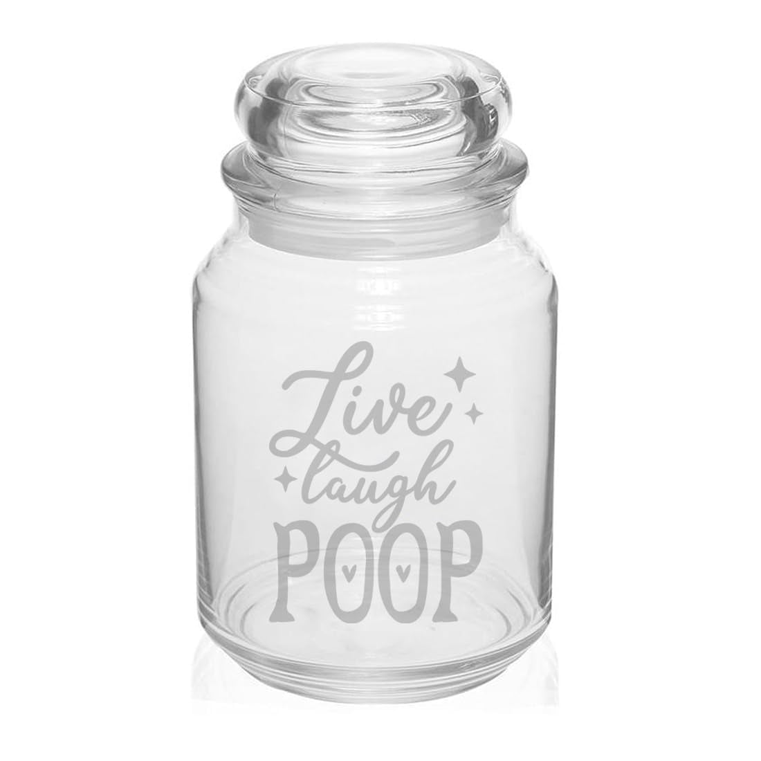 26 oz Glass Candy Jar Apothecary Storage Jar Gift Live Laugh Poop Funny ...