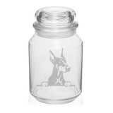 26 oz Glass Candy Jar Apothecary Storage Jar Gift Peeking Doberman Dog ...
