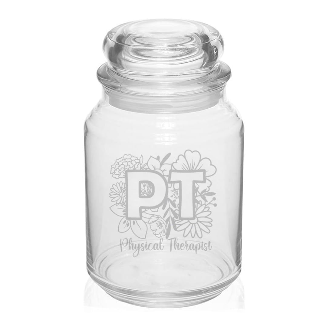 26 oz Glass Candy Jar Gift PT Floral Physical Therapist - Walmart.com