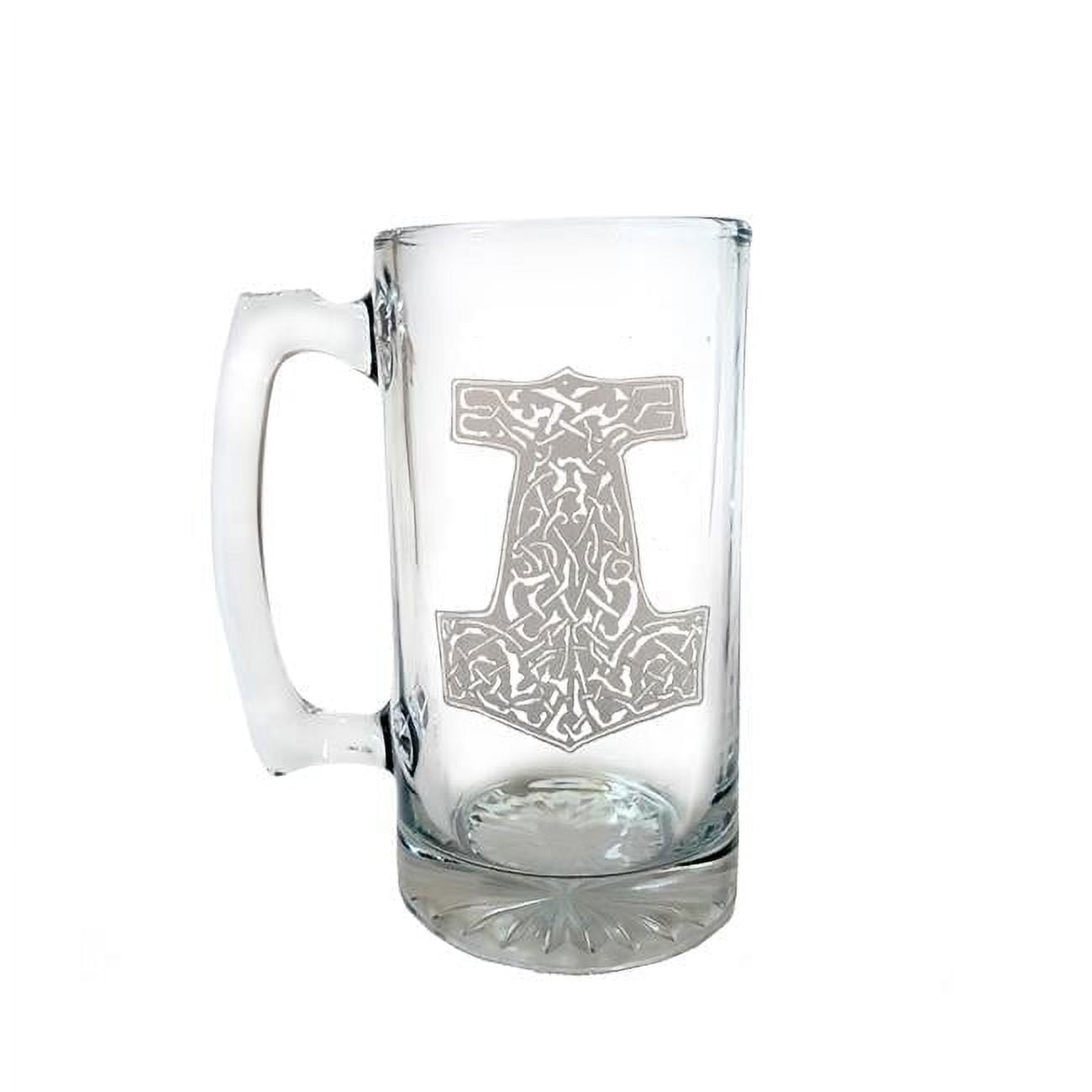 26 oz Mjolnir Thors Hammer Engraved Stein Glass - Walmart.com