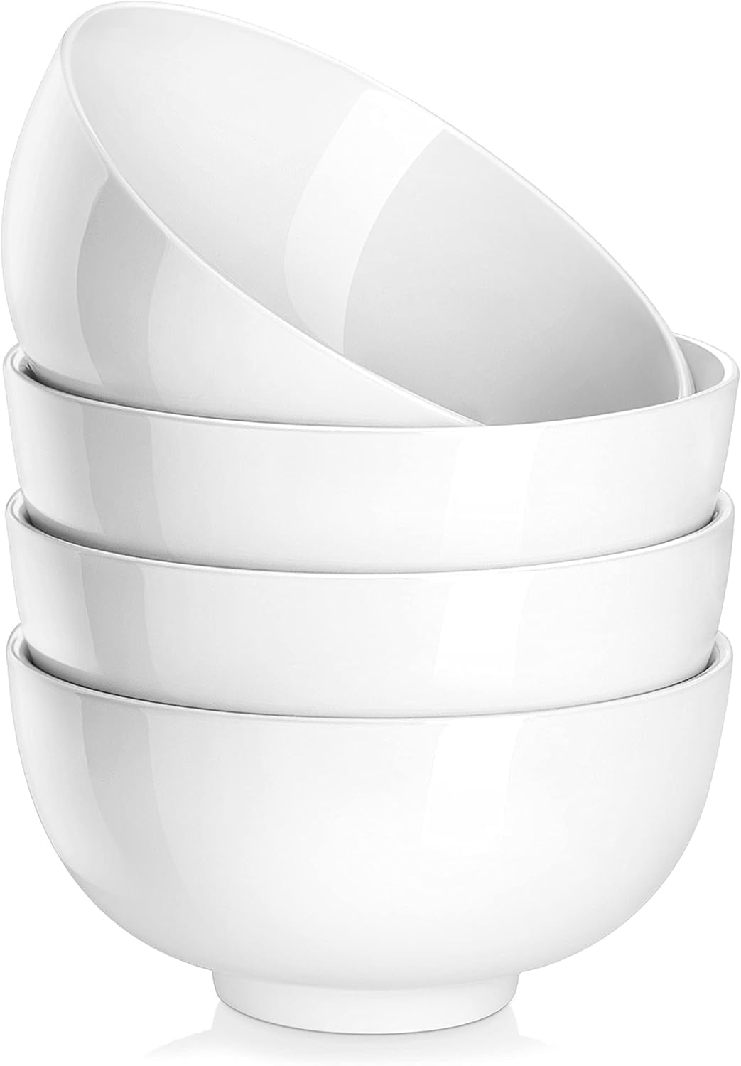 26 oz Porcelain Soup Bowls, 6" Cereal Bowls - White Bowls Set of 4 for ...