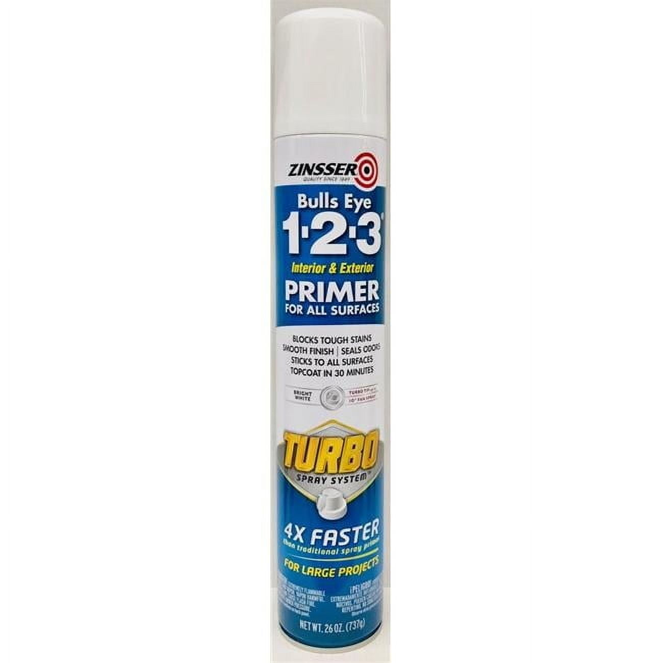 26 oz Primer Bullseye Turbo Spray Paint, White - Walmart.com