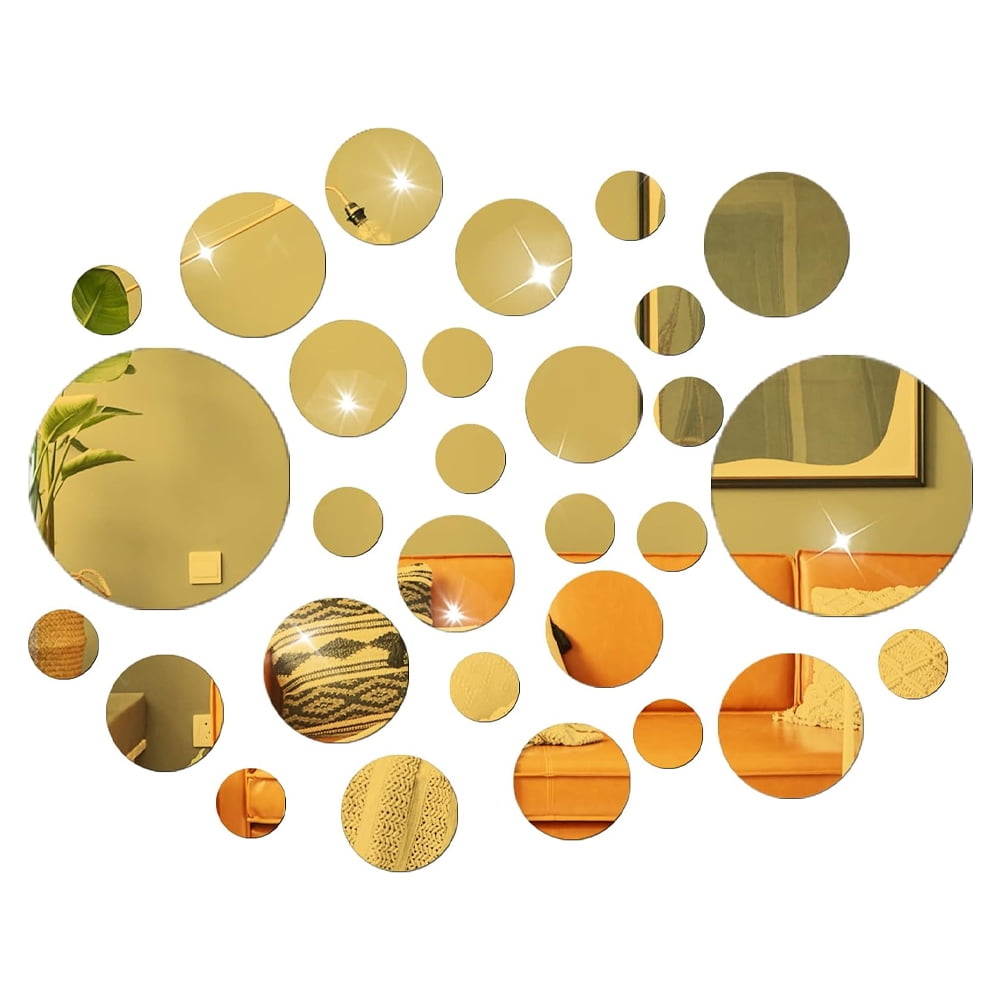 26 pieces Round mirror wall decoration stickers Acrylic Round mirror ...