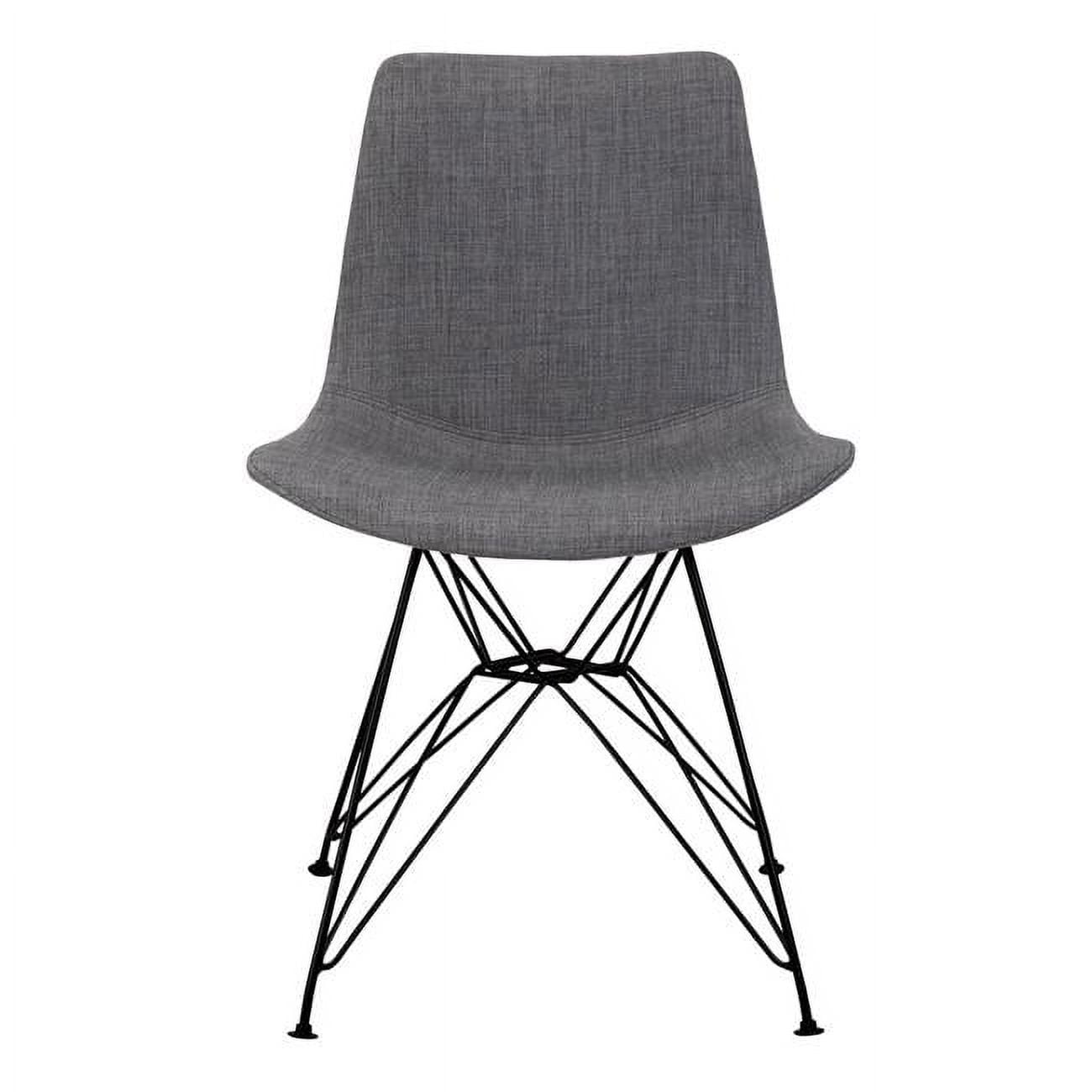 26 x 17 x 17 in. Palmetto Contemporary Dining Chair, Charcoal Fabric ...