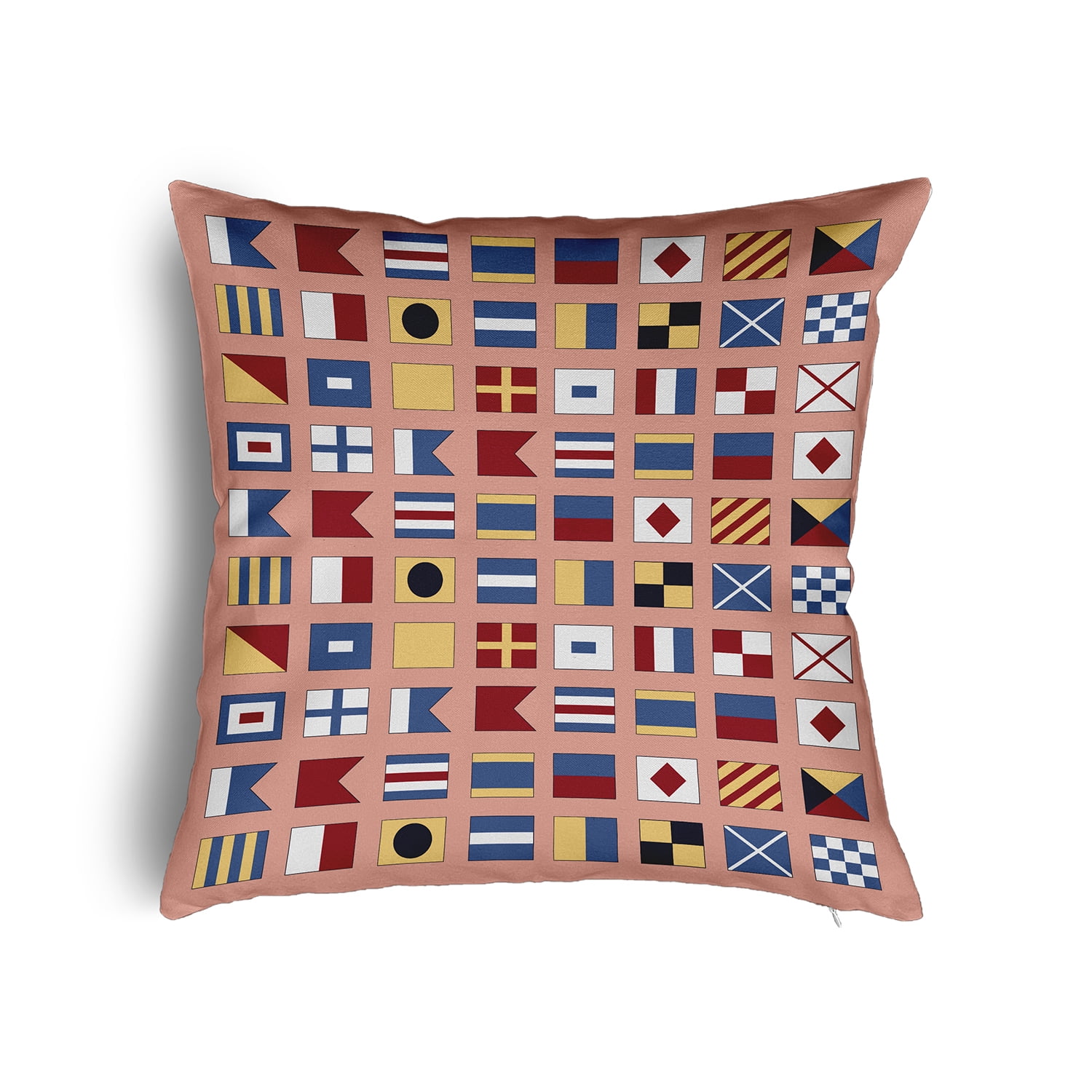 26" x 26" Simply Daisy Nautical Flags Poly Pillow with Zipper, Soft ...