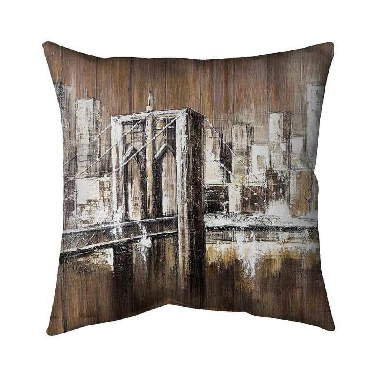 26 x 26 in. Aged Finish Brooklyn Bridge-Double Sided Print Indoor ...