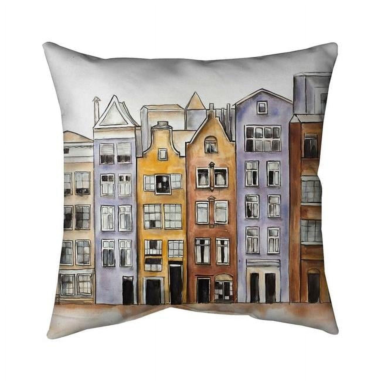 26 x 26 in. Amsterdam Houses Hotel-Double Sided Print Indoor Pillow ...