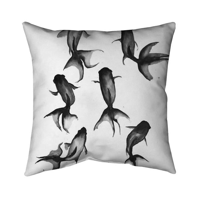26 x 26 in. Black Fishes-Double Sided Print Indoor Pillow - Walmart.com