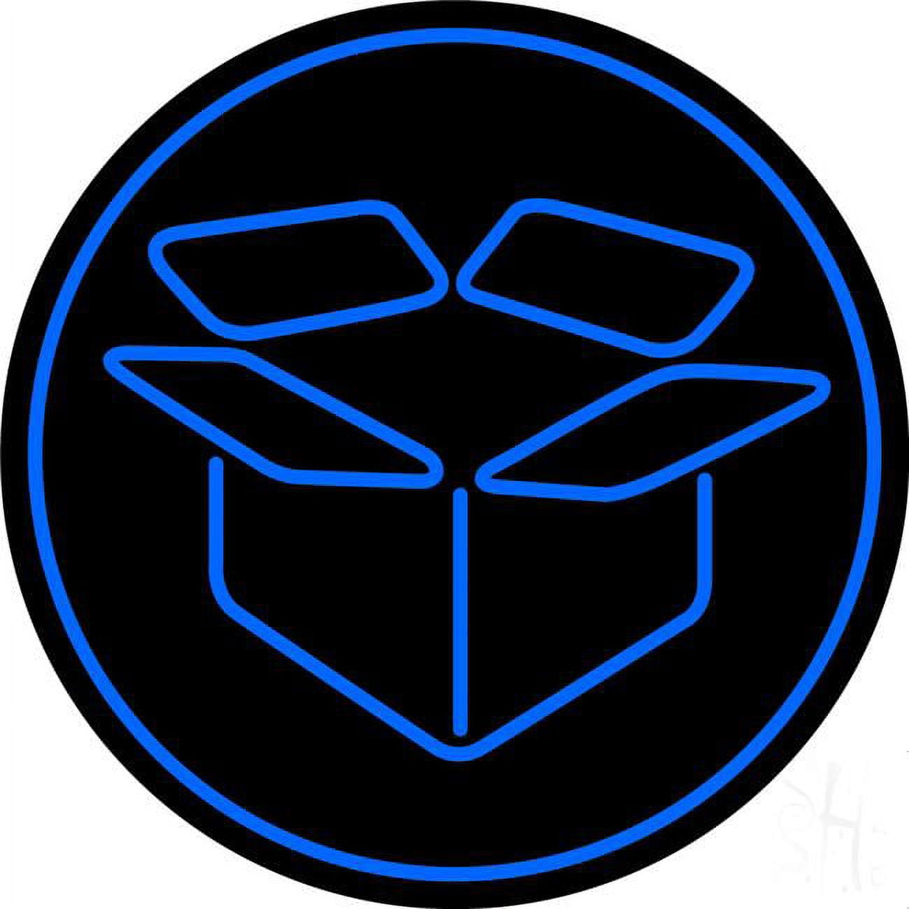 26 x 26 in. Blue Box with Circle Border Neon Sign - Blue - Walmart.com