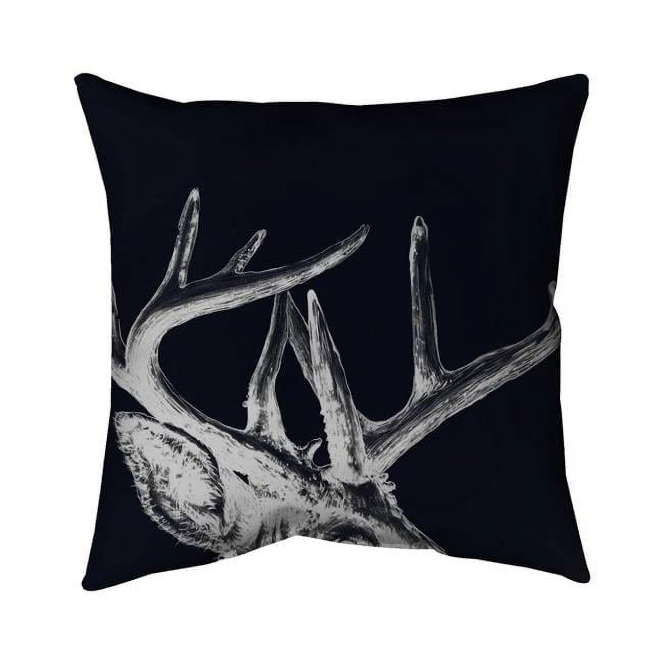 26 x 26 in. Blue Roe Deer Plume-Double Sided Print Indoor Pillow Cover ...