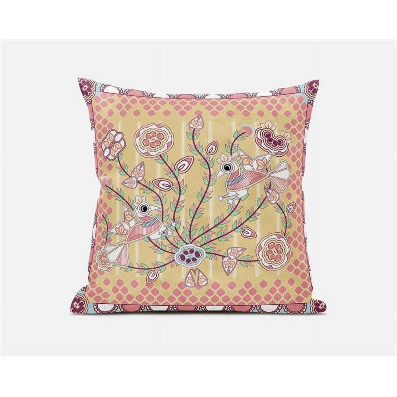 26 x 26 in. Pond Peacock Broadcloth Indoor & Outdoor Zippered Pillow ...