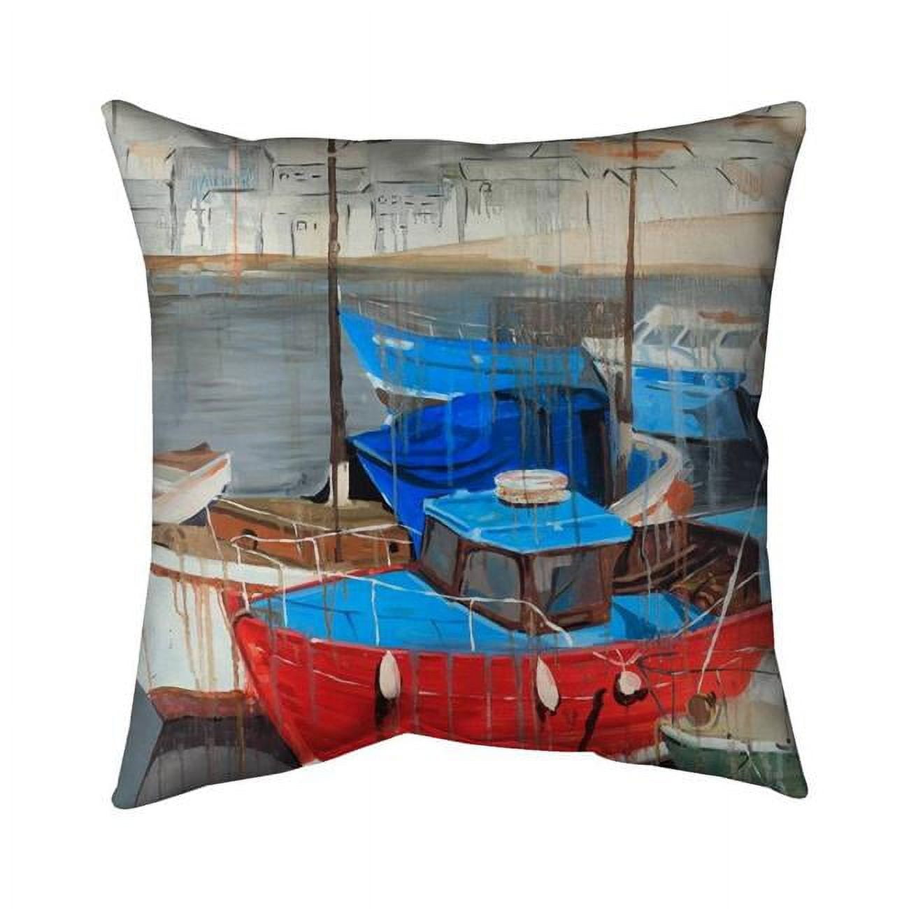 26 x 26 in. Rainy Day At The Dock-Double Sided Print Indoor Pillow ...