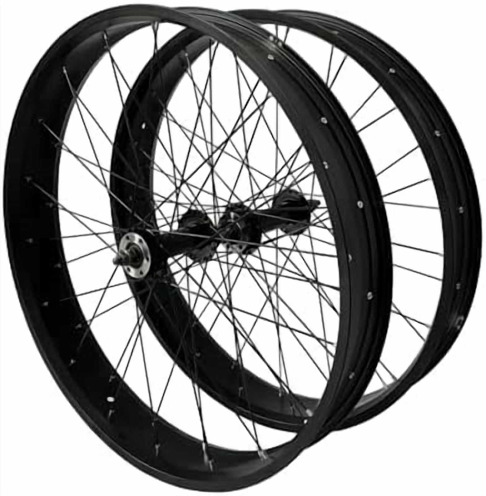 26" x 4.0 Fat Tire Bike Rim/Bicycle Wheel Set Heavy Duty 12 Gauge Spokes Wheel Black/Single and ...