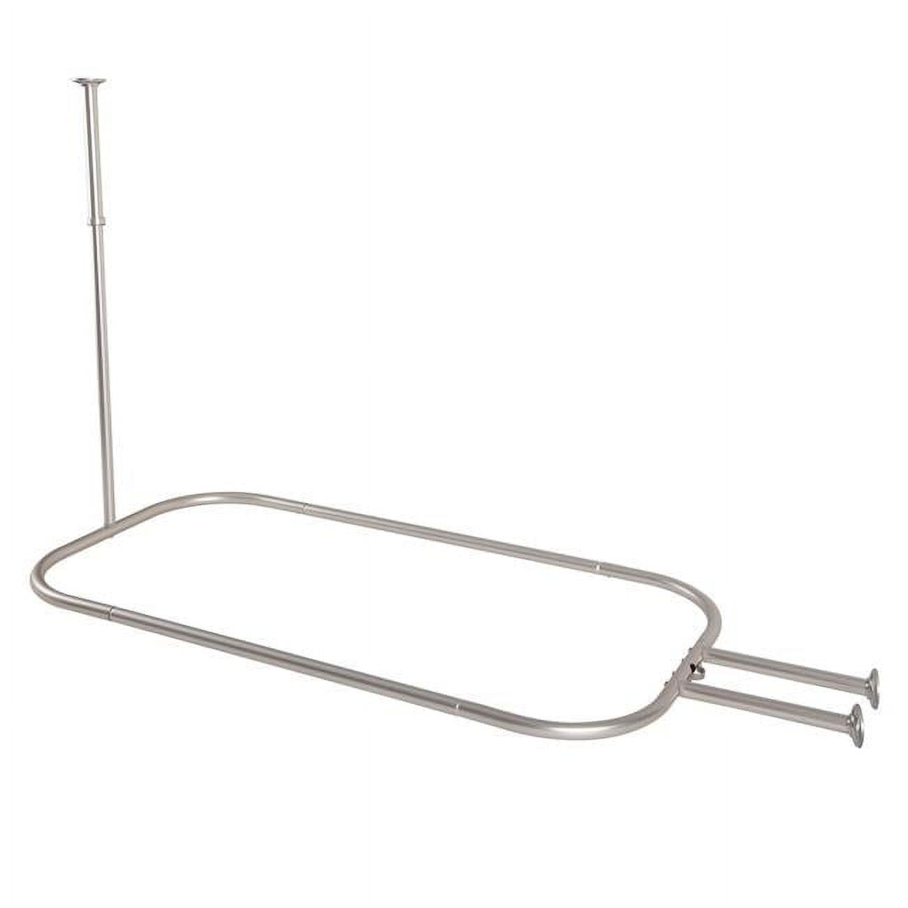 Bathroom Aluminum Hoop Shower Rod 26 x 54 in. with Ceiling Support for ...