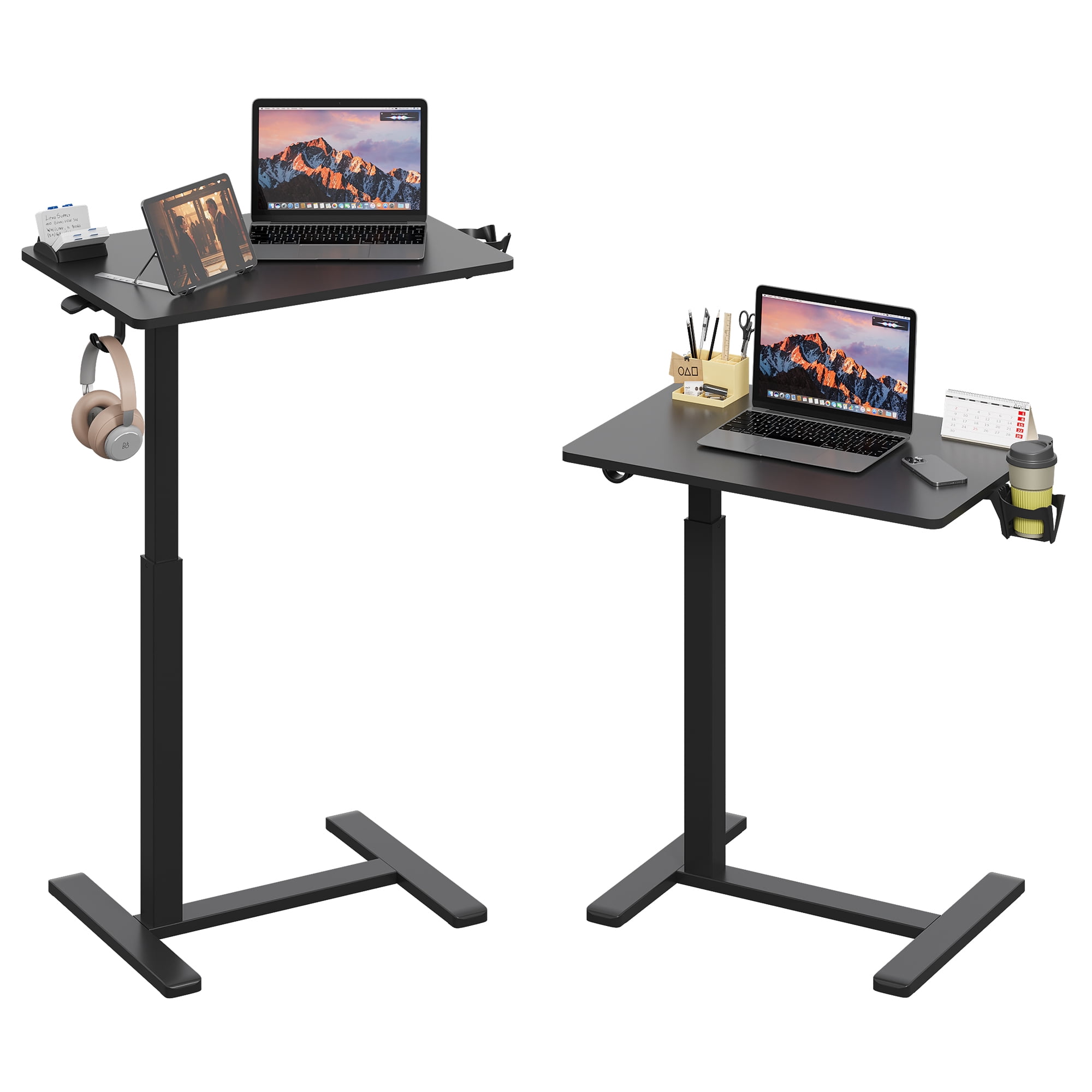 26"x19" Spring Laptop Desk with Wheels, Portable Sit-Stand Mobile ...