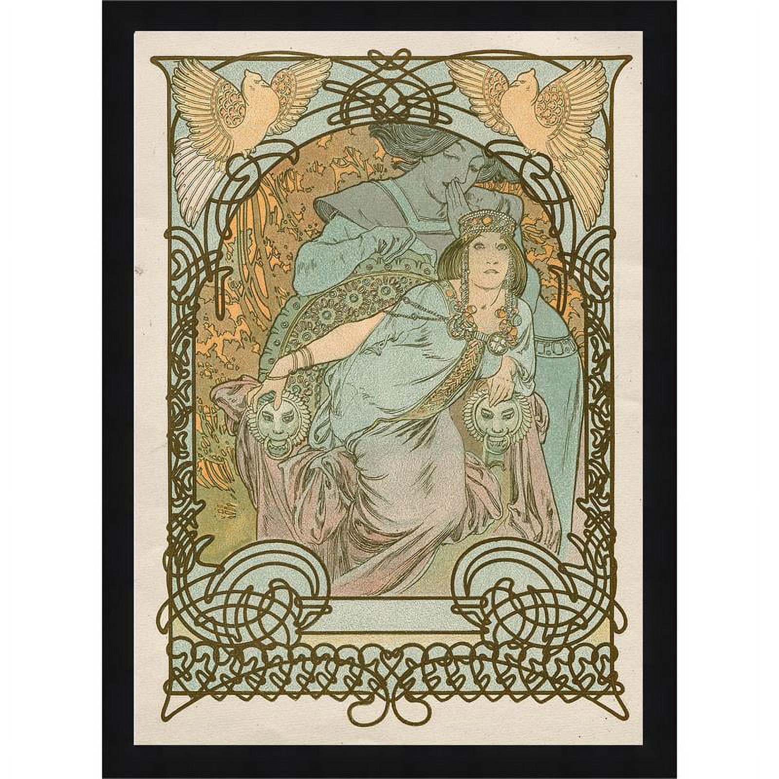 26"x34" Ilsee Princesse de Tripoli by Alphonse Mucha Wooden Framed Wall ...